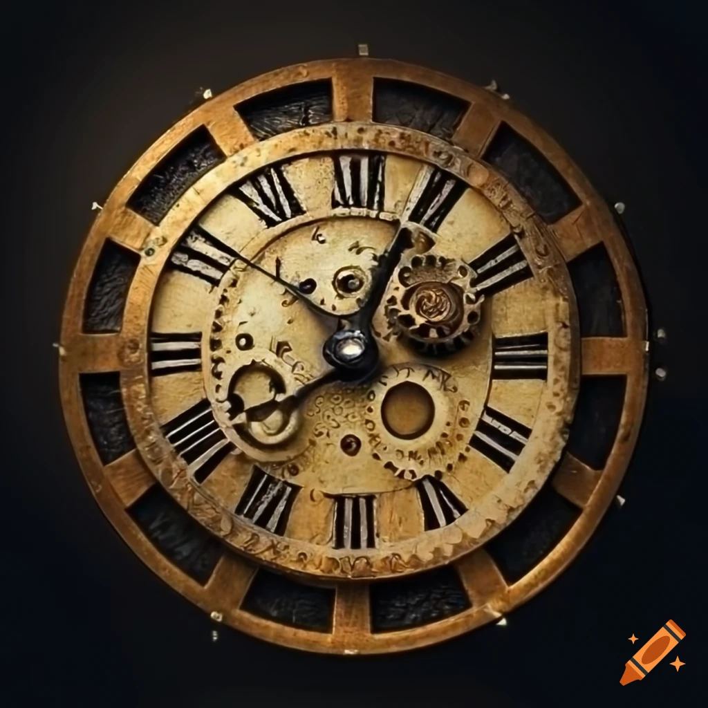 Steampunk clock with intricate details on Craiyon