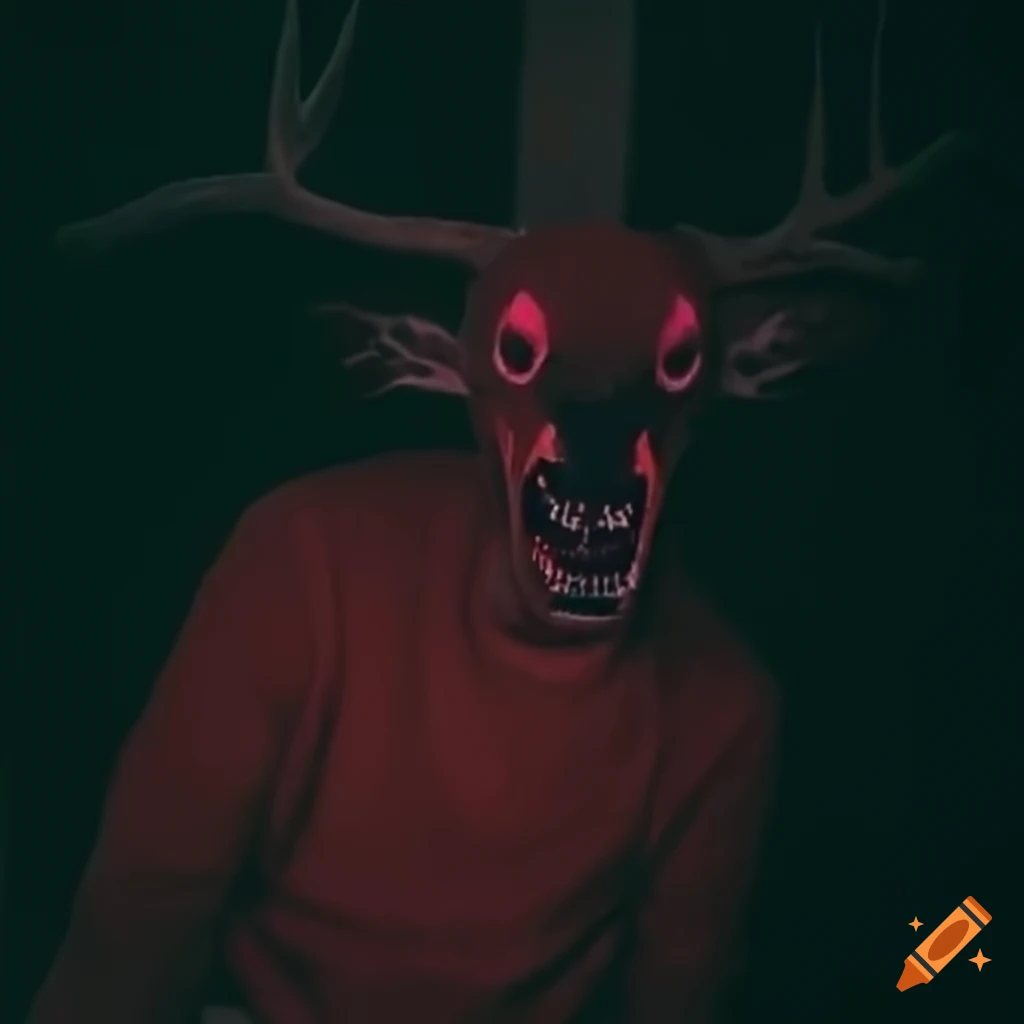 Deer with a horror aesthetic on Craiyon