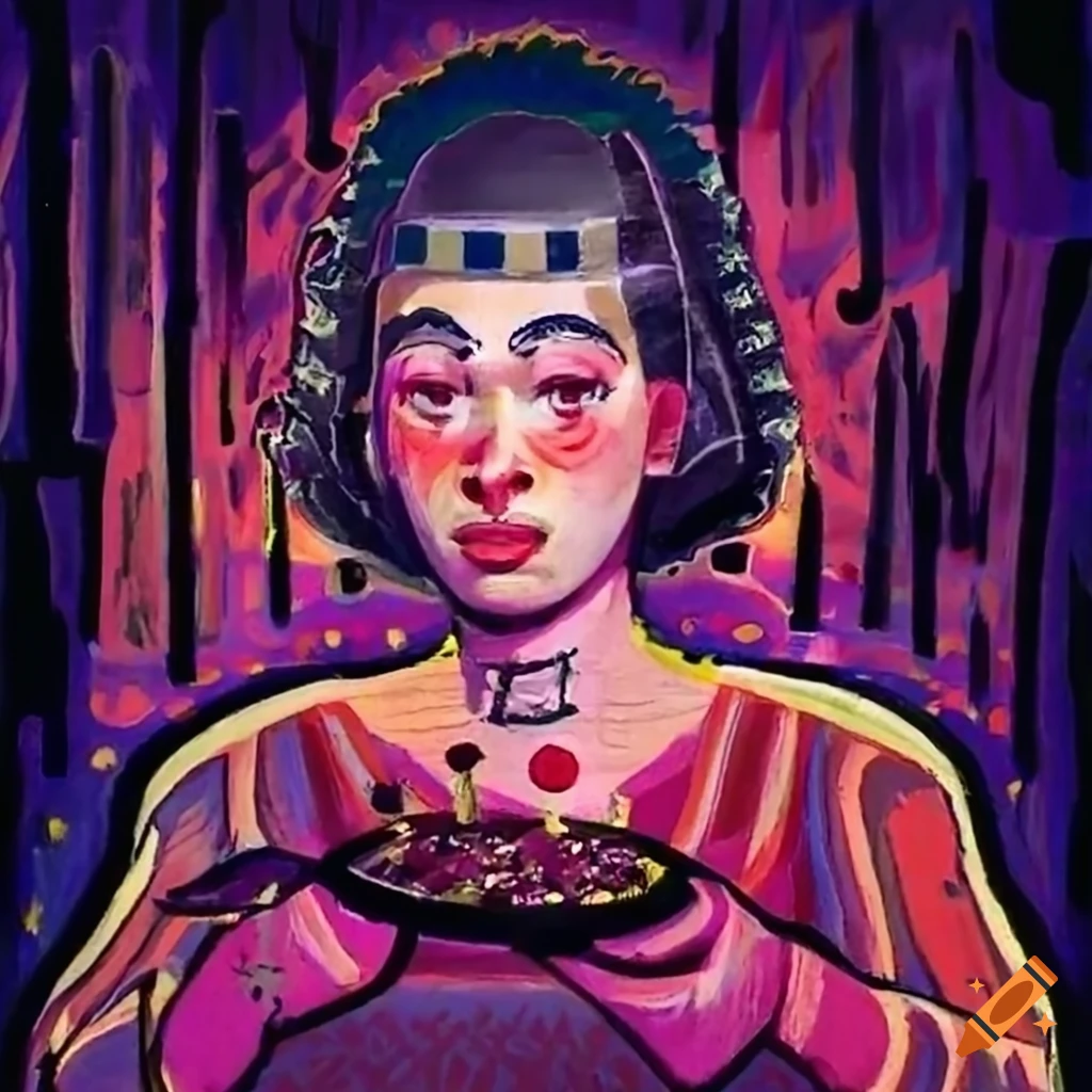 Fantasy humanoid indulging in a chocolate feast on Craiyon