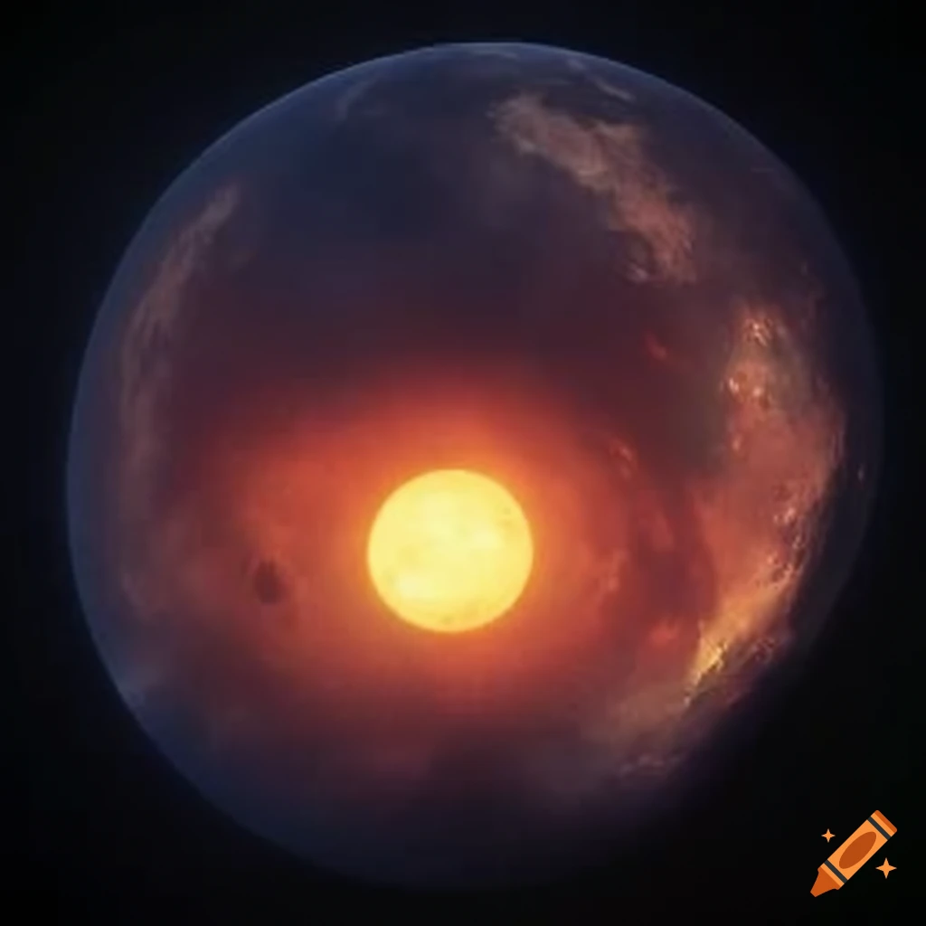 Photograph of Hadean age Earth from space on Craiyon