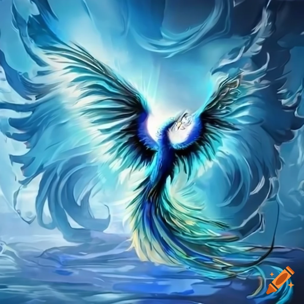 Image of a blue phoenix on Craiyon
