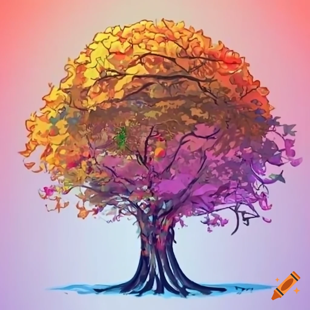 Close-up of a tree on Craiyon