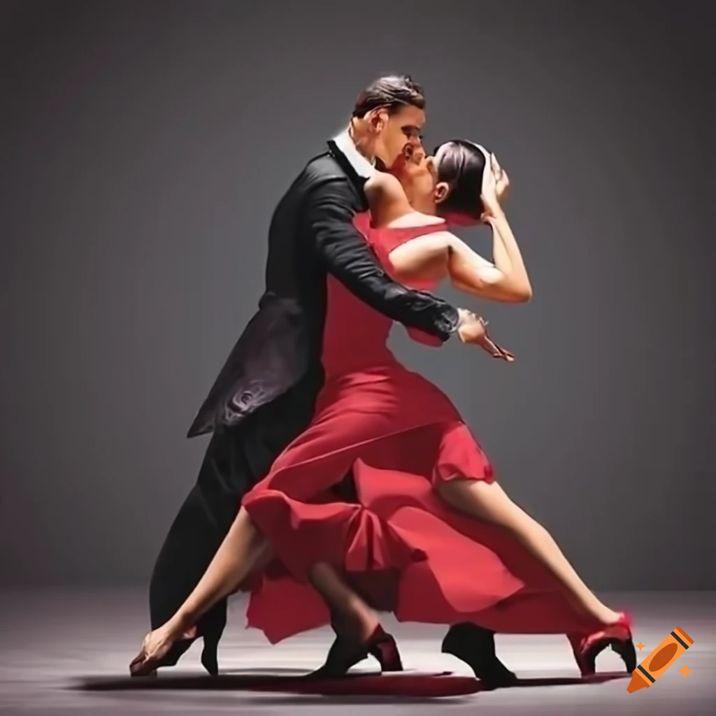 Two Tango Dancers In Action On Craiyon