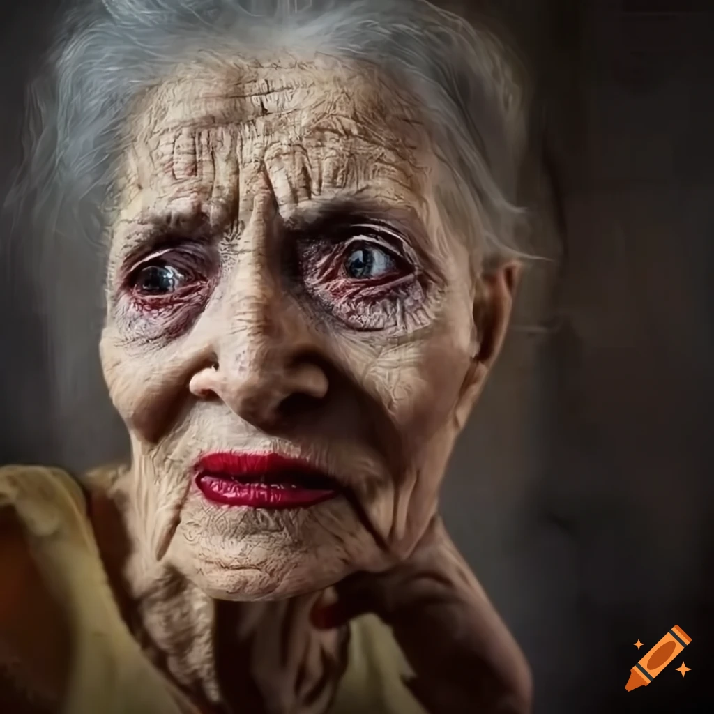 Painting of a fearful man and a grieving woman in a unique interior on ...