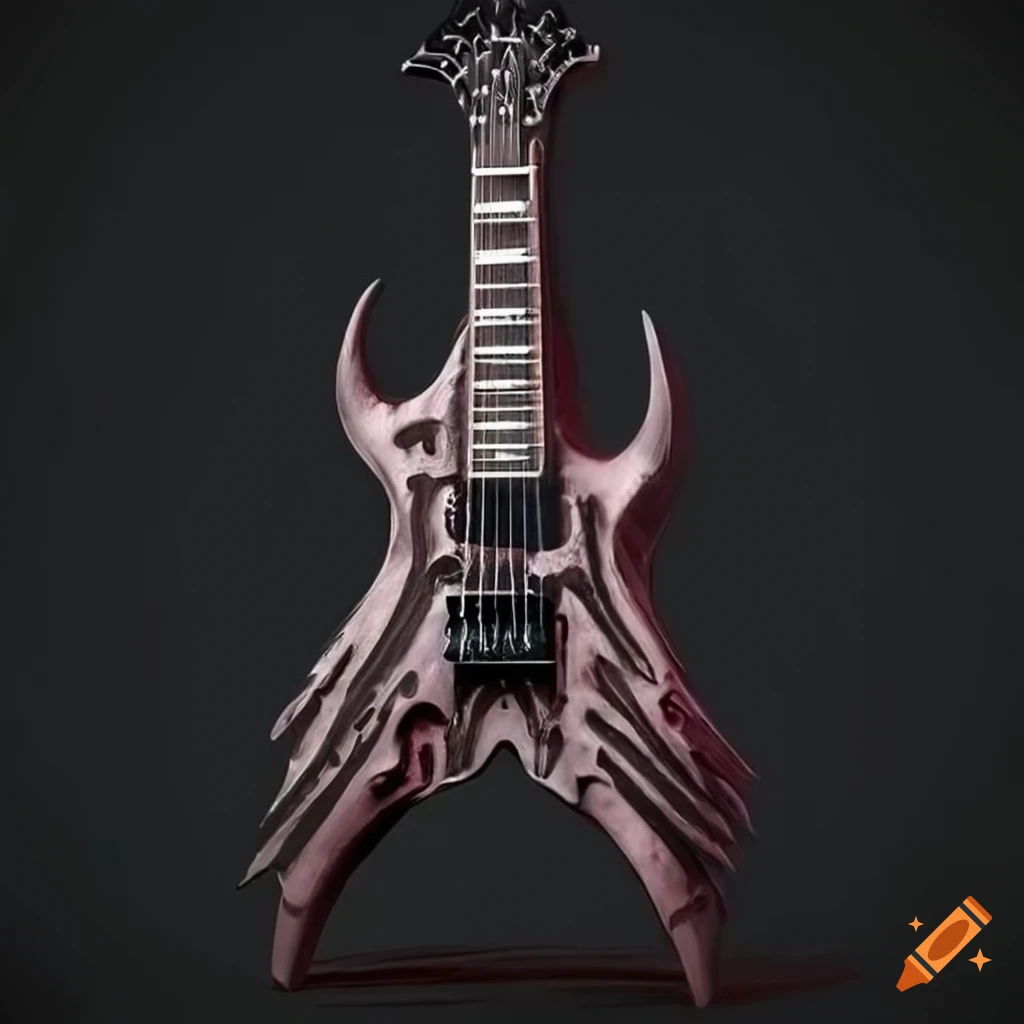 Warlock guitar played by an eyeless draugr on Craiyon