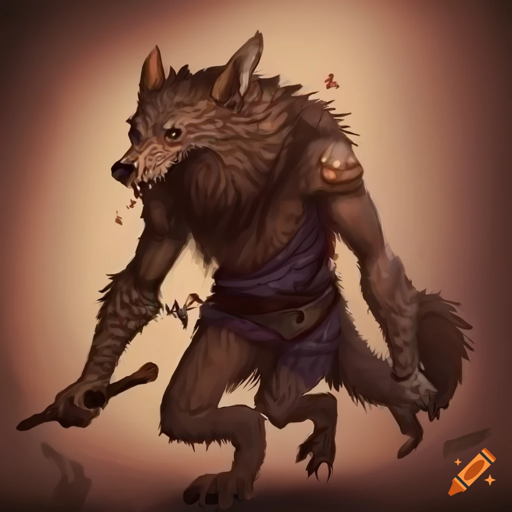 Artwork of a peaceful gnoll on Craiyon