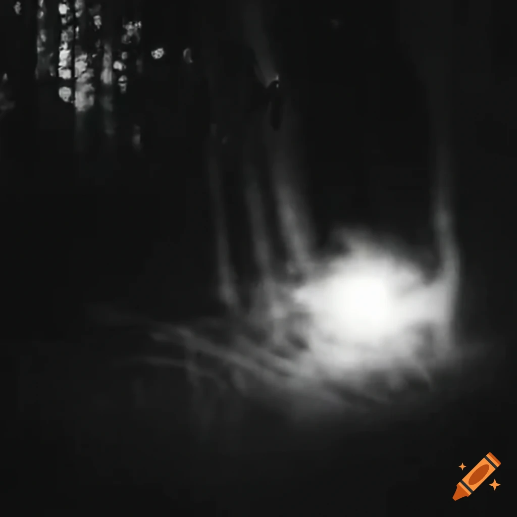 Creepy footage of a pale cryptid in the forest on Craiyon