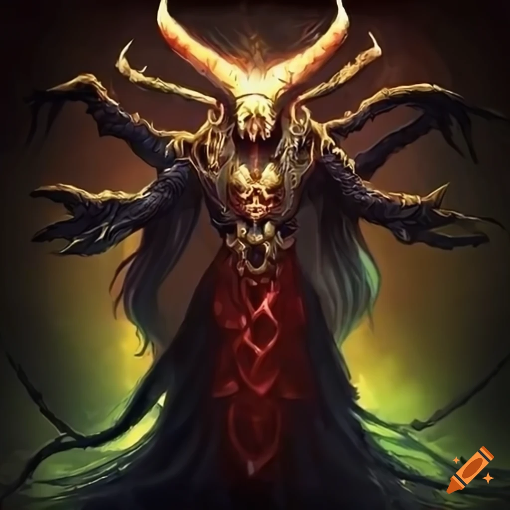 Illustration of an evil god of cunning on Craiyon