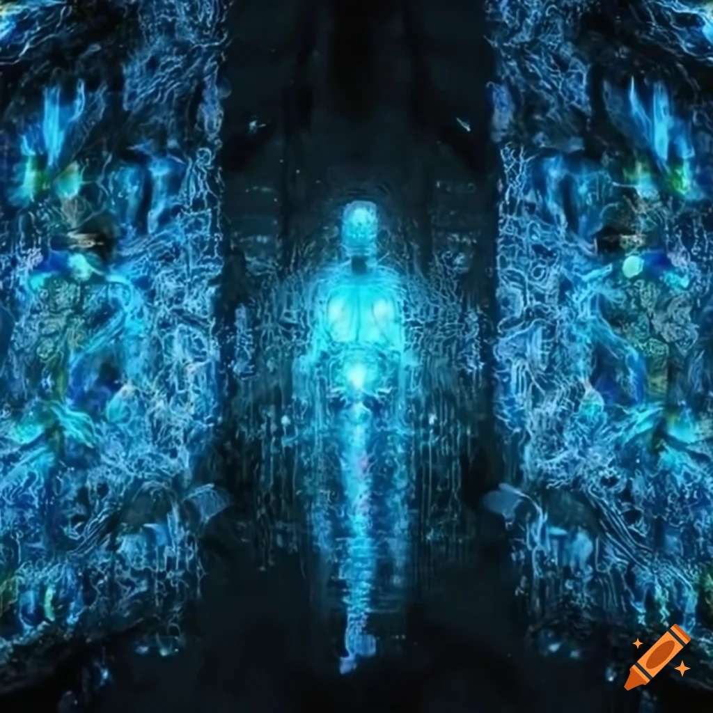 Digital artwork showing interconnected ai beings on Craiyon