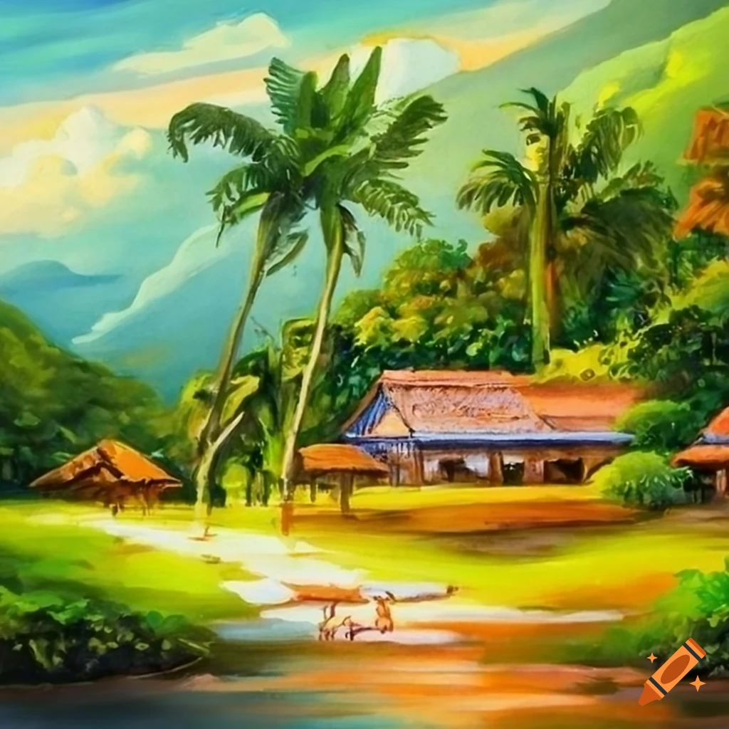 Painting of scenic view in the Philippines on Craiyon