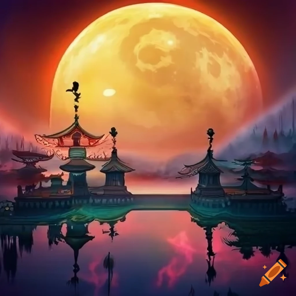 Fantasy Asian moon palace on Craiyon