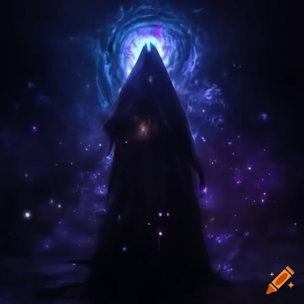 Image of a dark Lovecraftian cosmic horror wizard on Craiyon