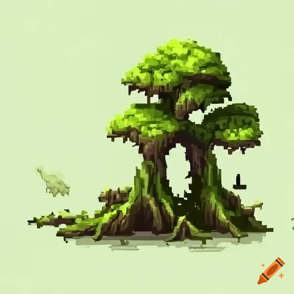 Swampy tree sprite for rpg game background on Craiyon