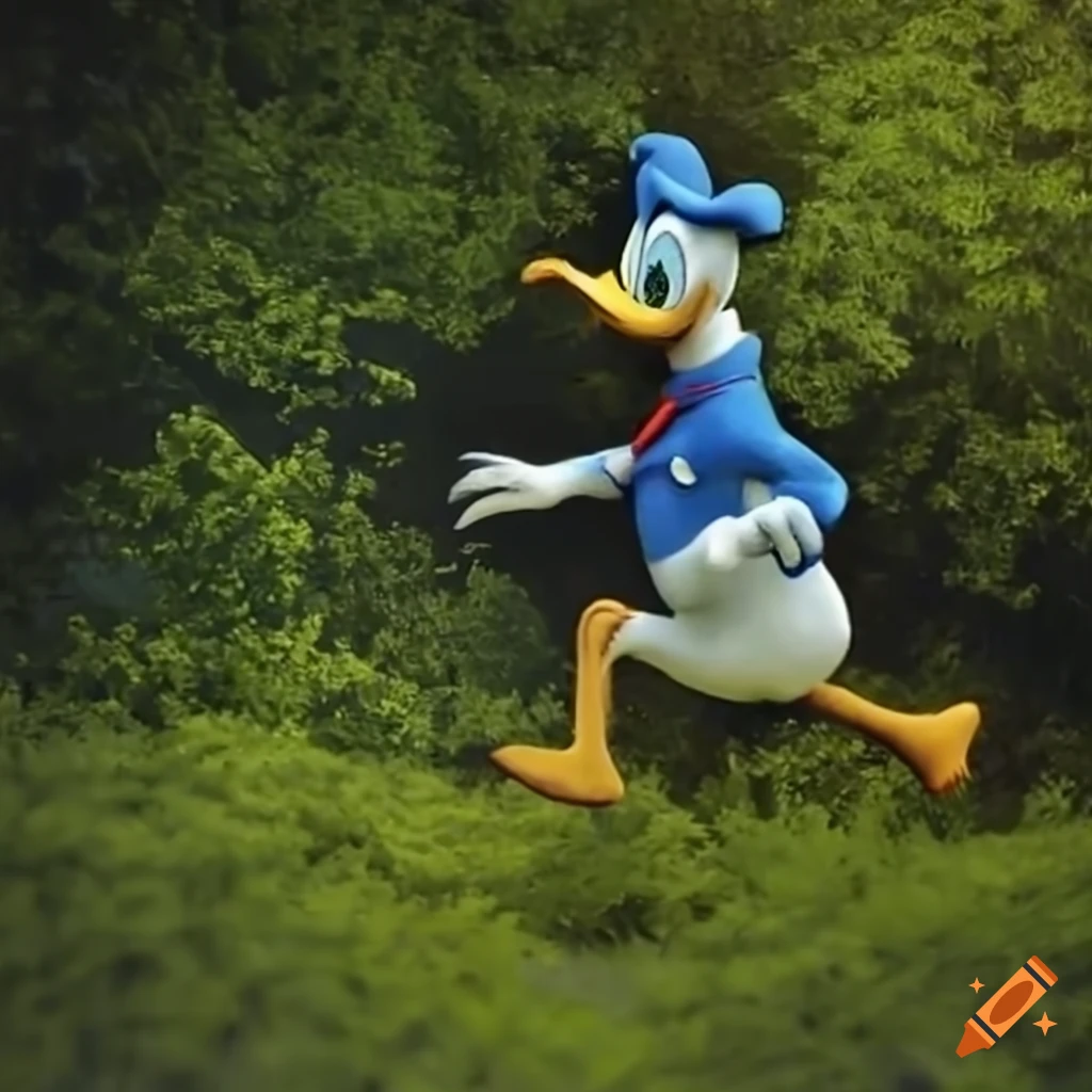 Cryptid sighting of a deranged Donald Duck on Craiyon