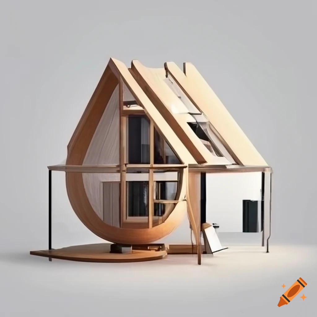 Technical drawing of a minimalist living pod with unique landing stilts ...