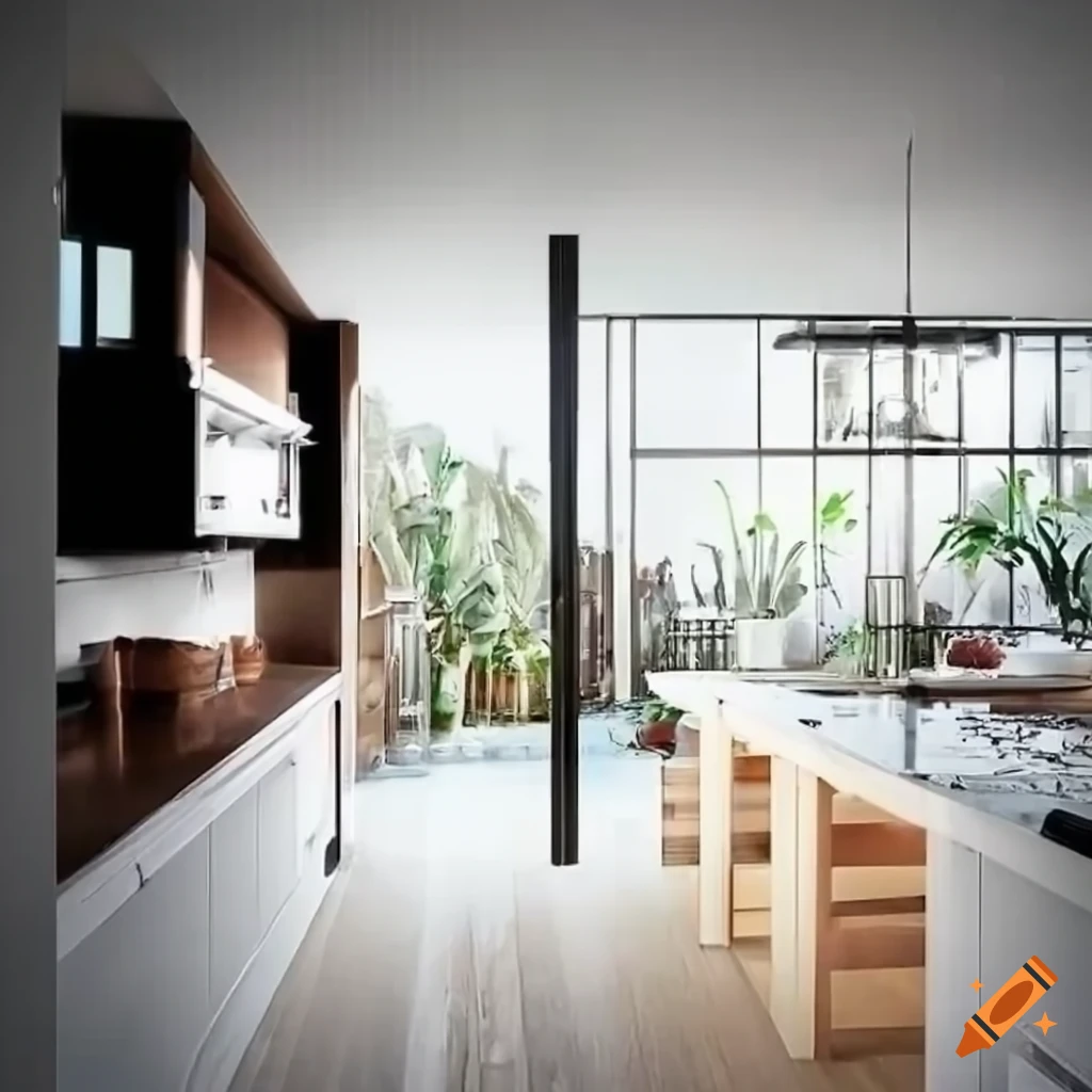 Luxury white kitchen in bali-inspired design on Craiyon