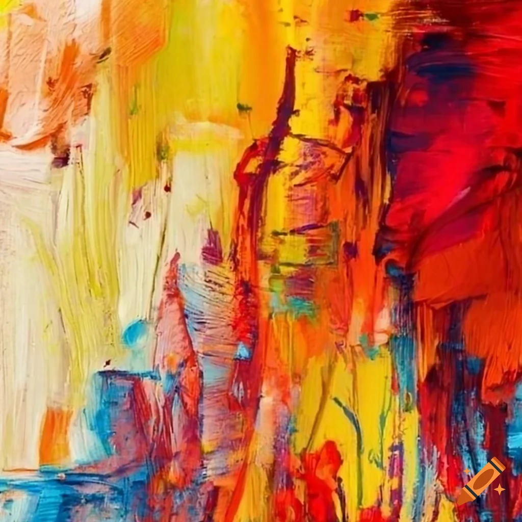 Abstract expressionist painting with brushstrokes on Craiyon