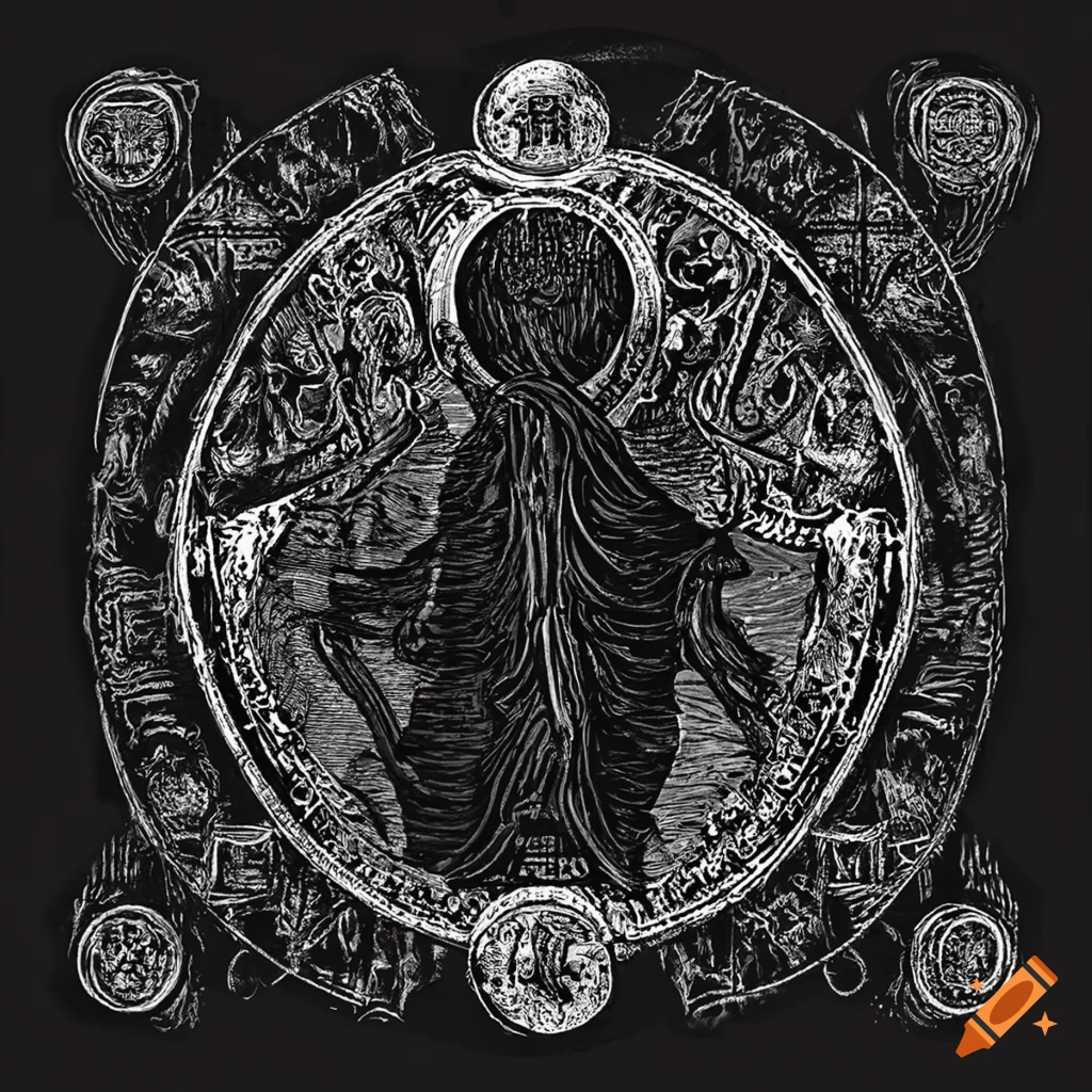 Dark and mysterious alchemy-themed album cover on Craiyon