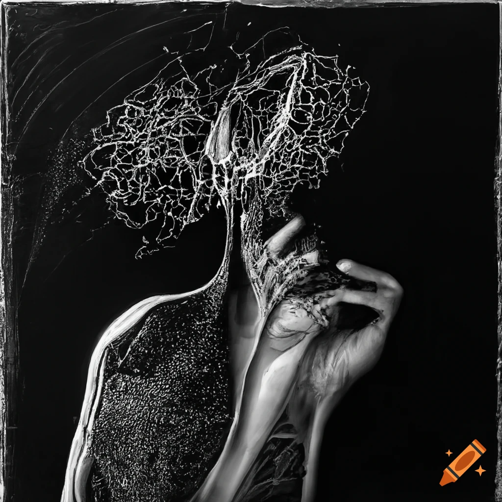 Black and white abstract model for contemporary drawing on Craiyon