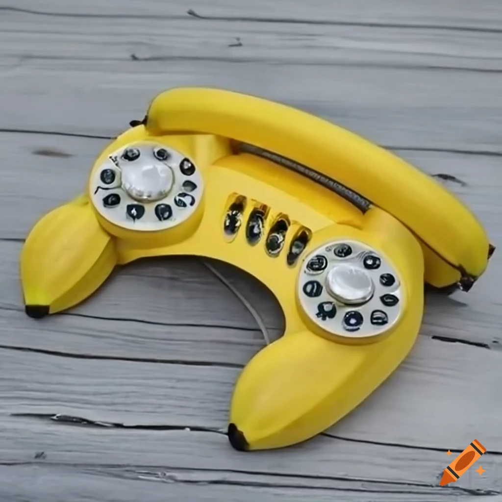 Banana telephone ringing outside on Craiyon