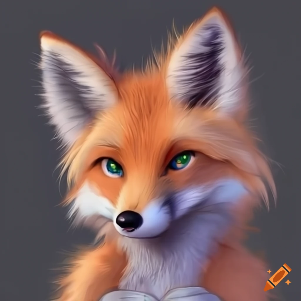 Digital art of a cute fluffy female fox in fall on Craiyon
