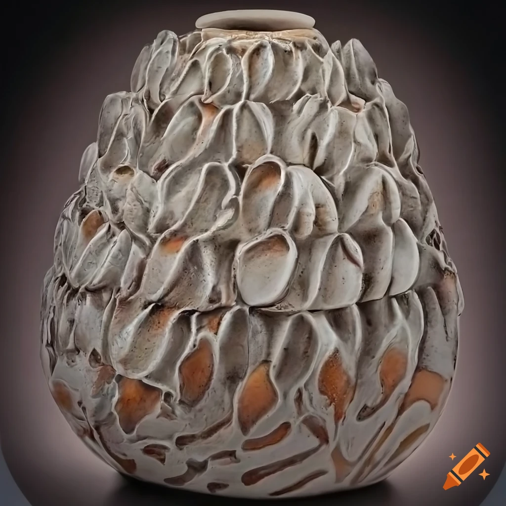 Ceramic pottery with vibrant colors and unique glaze on Craiyon