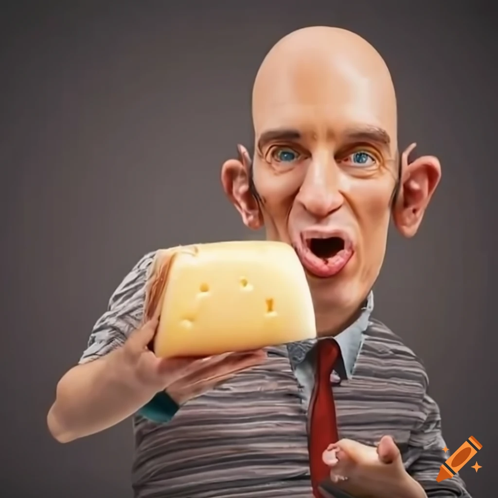 Man giving a passionate speech about cheese on Craiyon