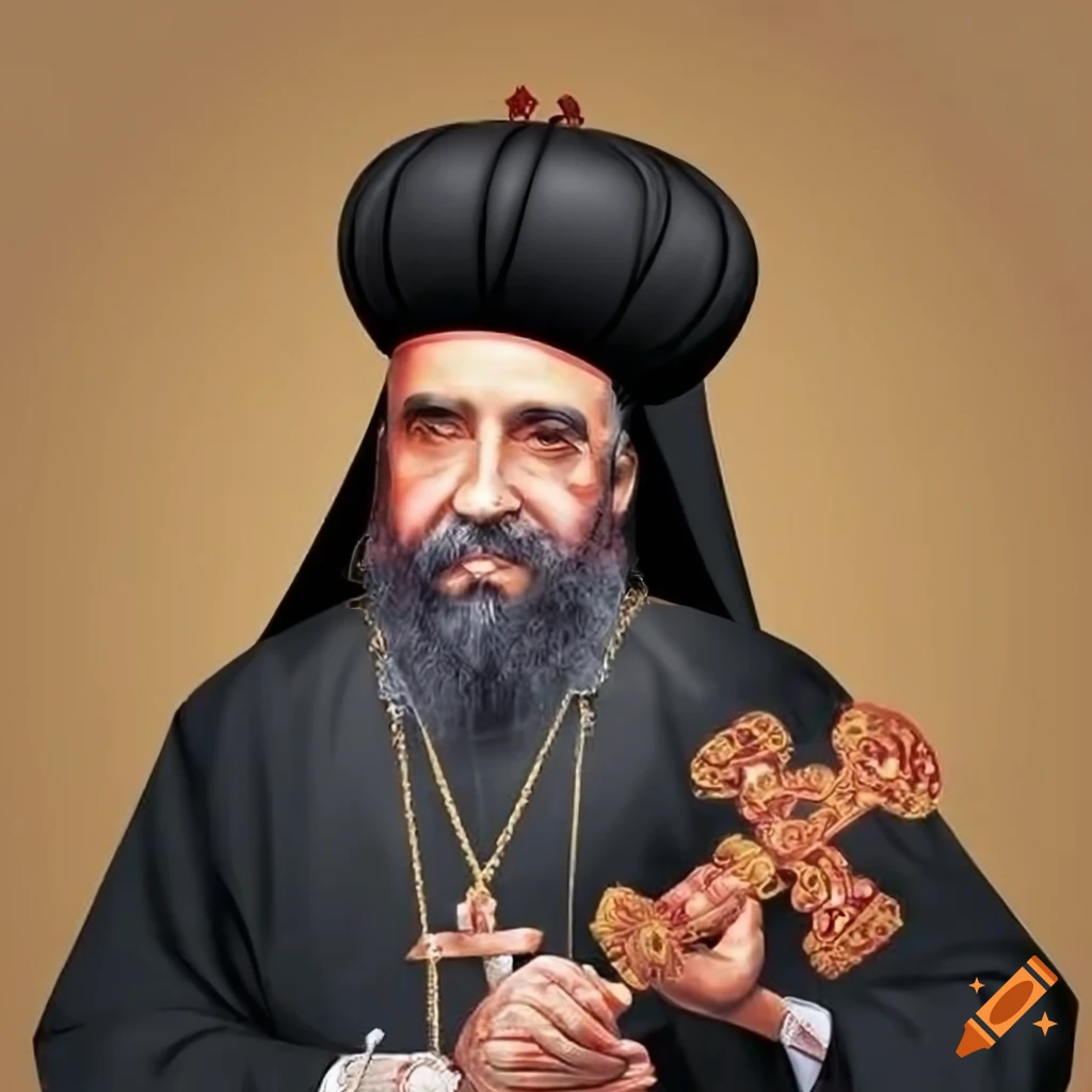 Portrait of a Syriac Archbishop with Coptic Cross on Craiyon