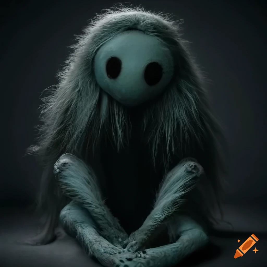 Illustration of a terrifying ghostly creature with sharp teeth and long ...