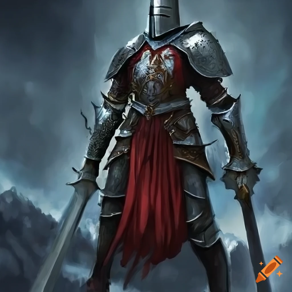 Image of a giant knight with a great sword on Craiyon