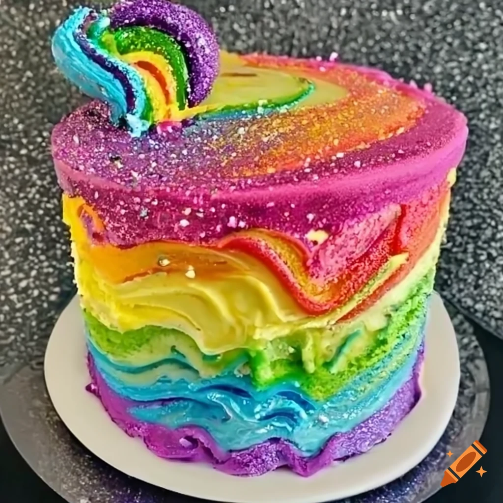 Colorful swirl cake with sprinkles on Craiyon