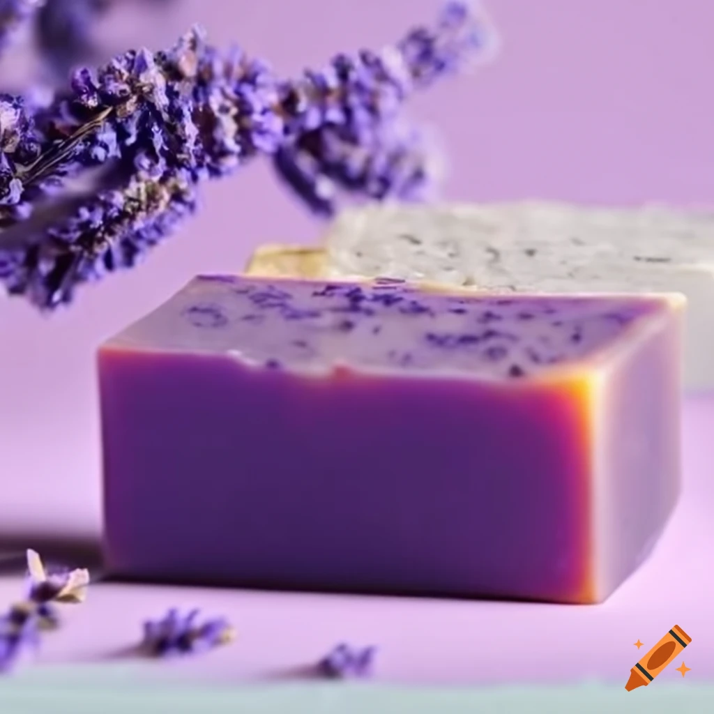 Flyer for lavender handmade soap on Craiyon