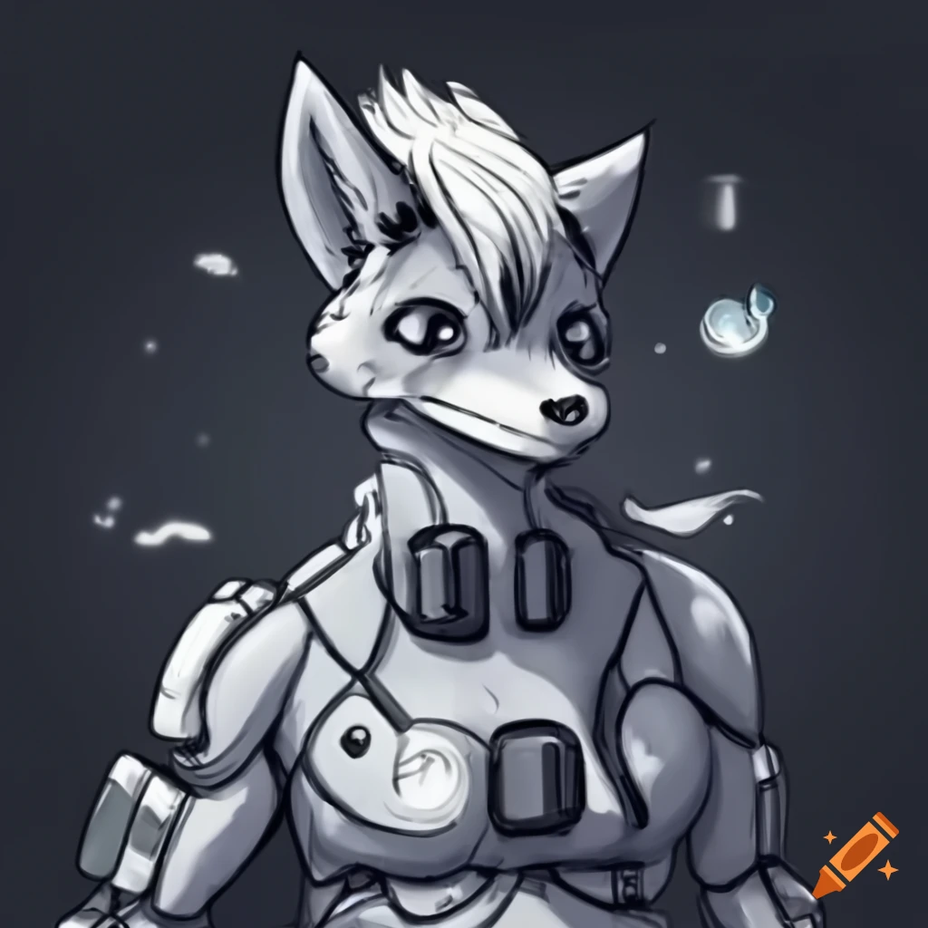 Cyborg-fox in a futuristic city on Craiyon