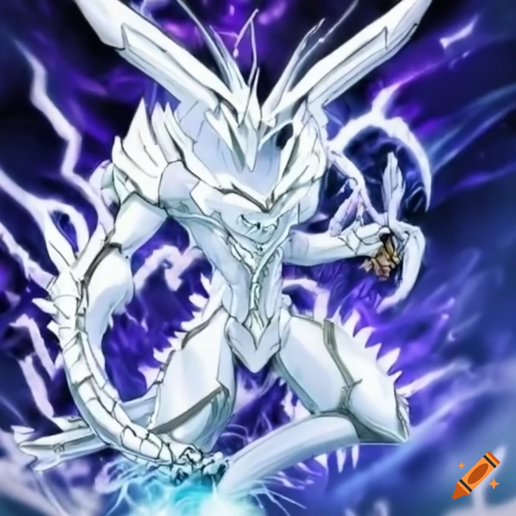 Yugioh card of white space divine dragon on Craiyon