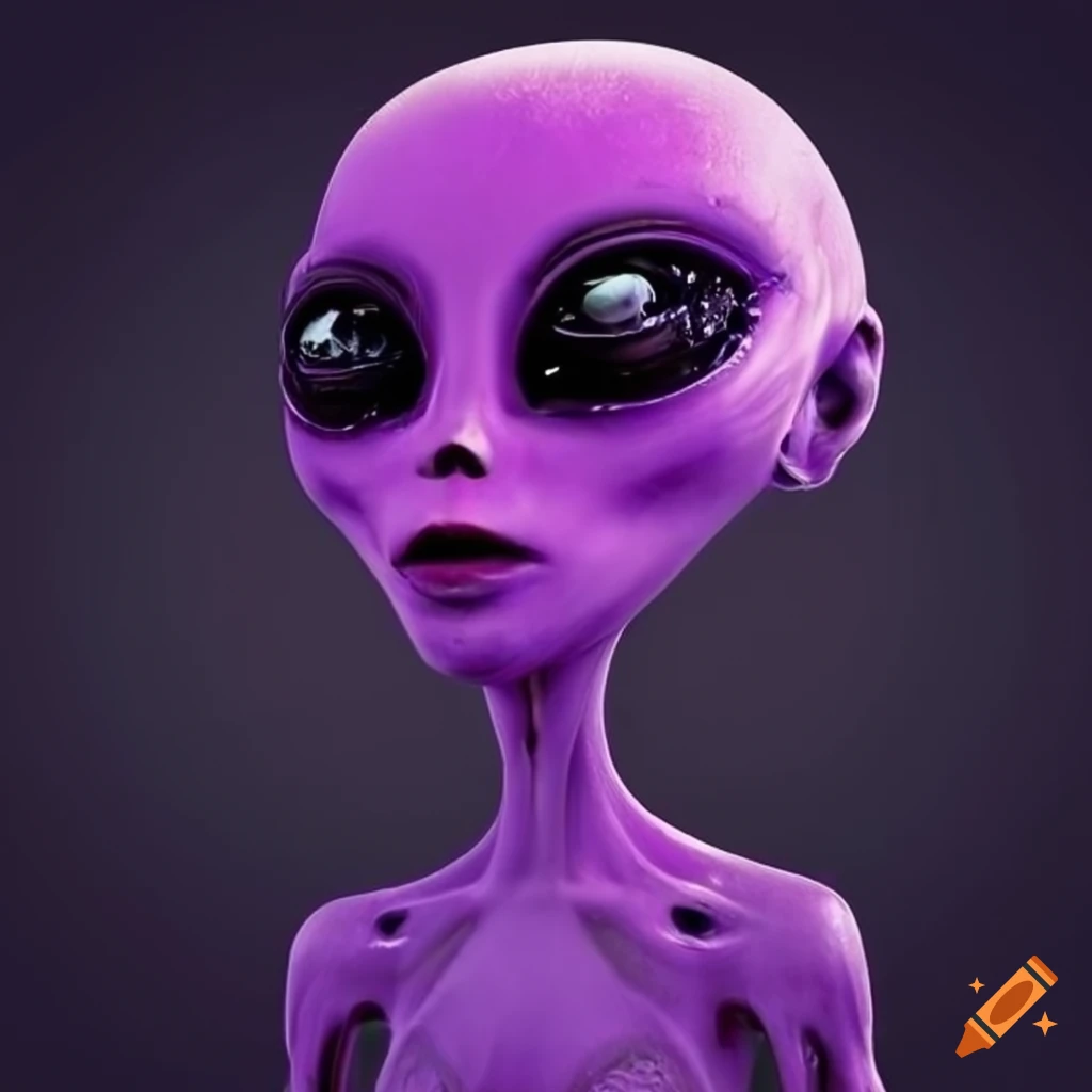 Abstract image of a purple alien on Craiyon