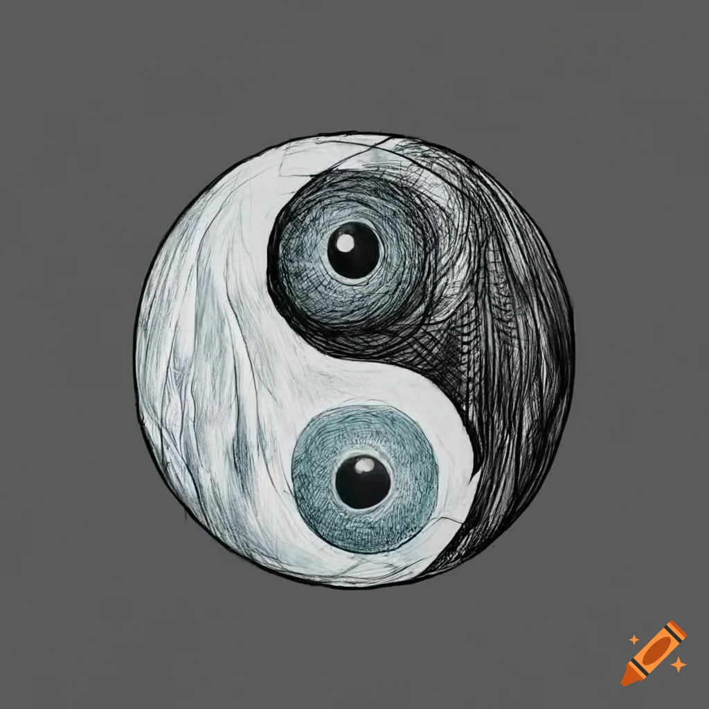 Yin yang symbol with inverted triangles on Craiyon