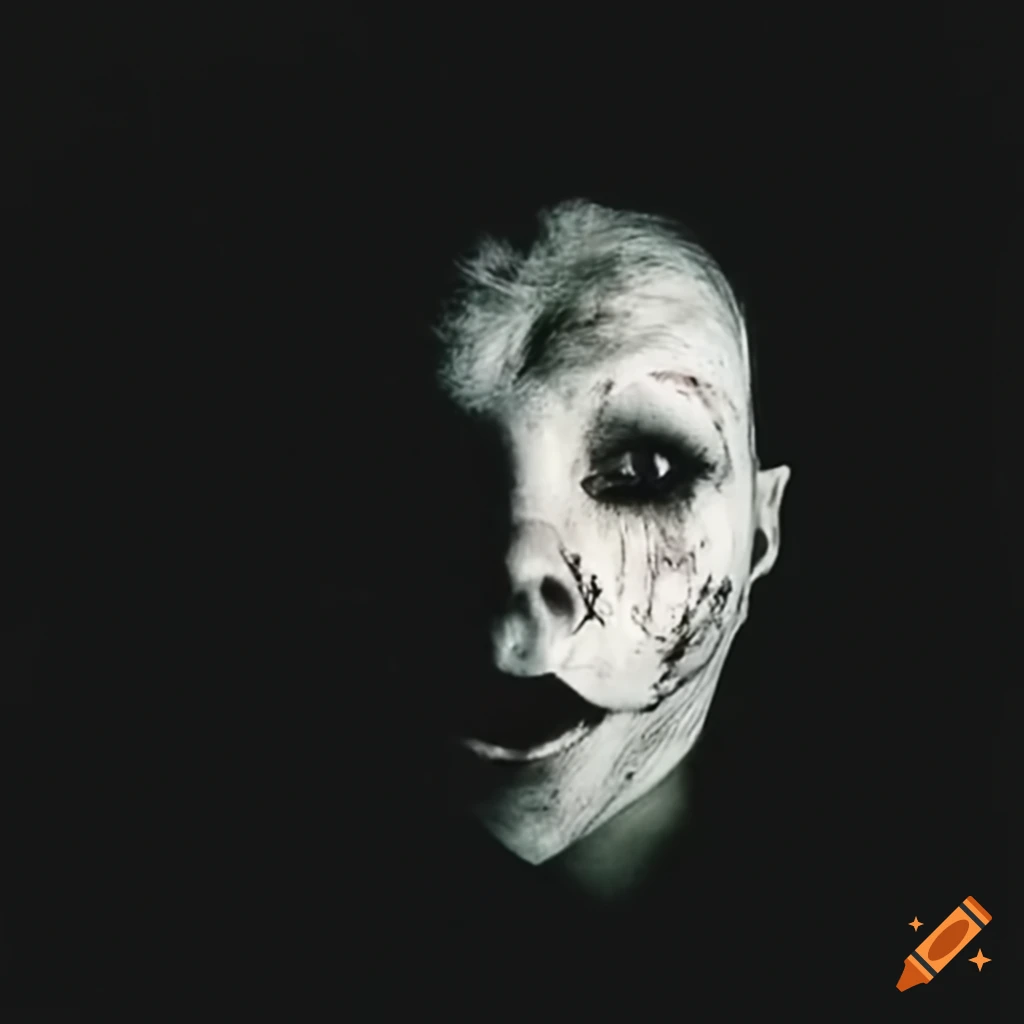 Creepy image with a distorted face on Craiyon