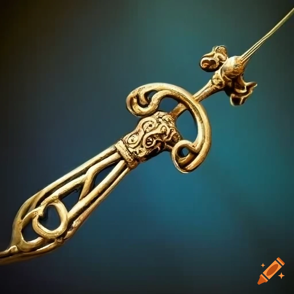 Illustration of a Celtic fibula on Craiyon