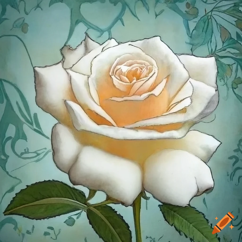 Intricate drawing of a rose on textured backdrop on Craiyon