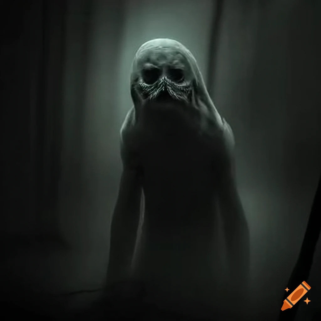 Dark art of a sinister creature in the shadows on Craiyon