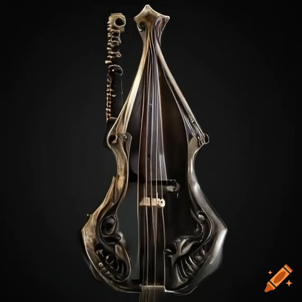 Biomechanical double bass sculpture by h.r. giger on Craiyon
