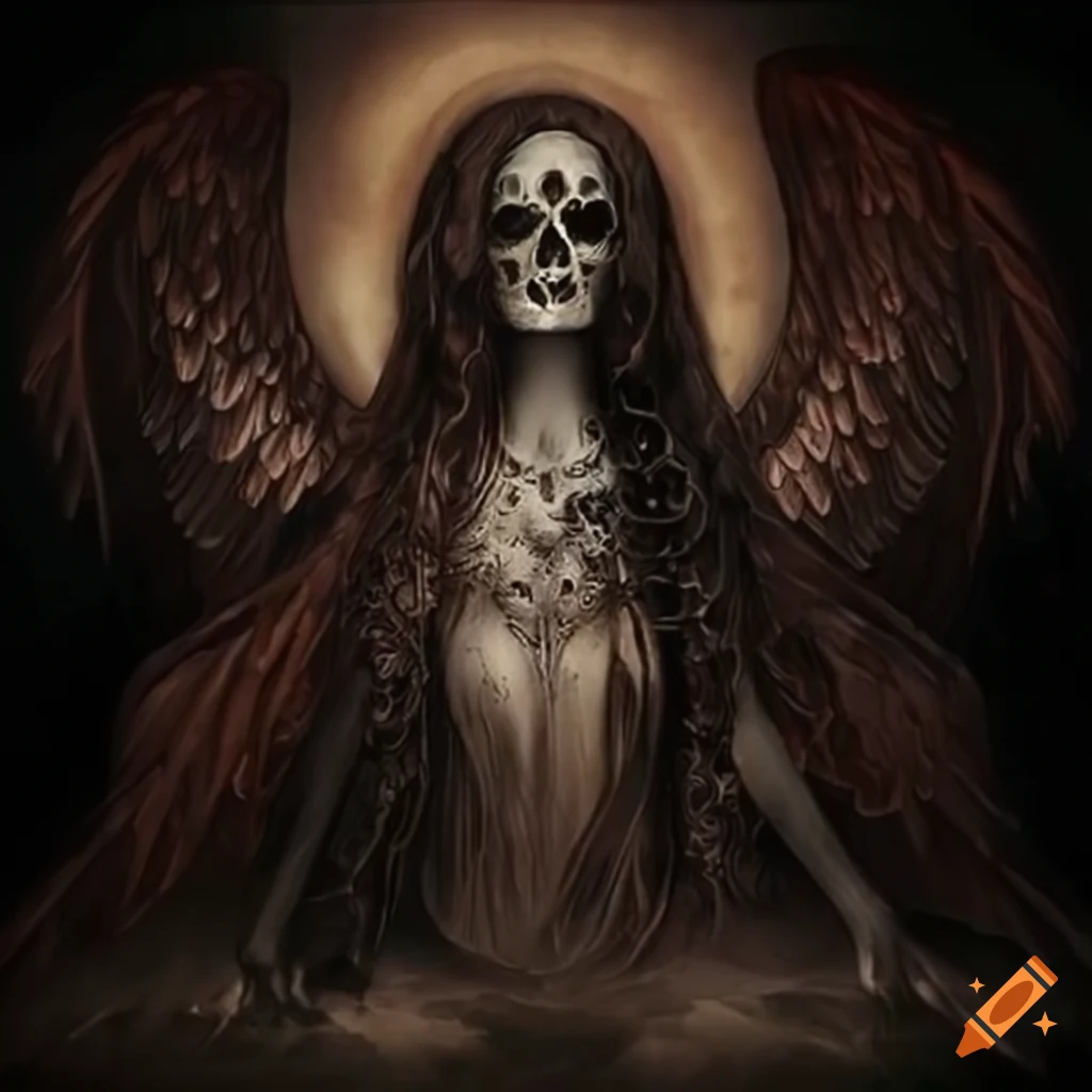 Artwork of a mesmerizing angel of death on Craiyon
