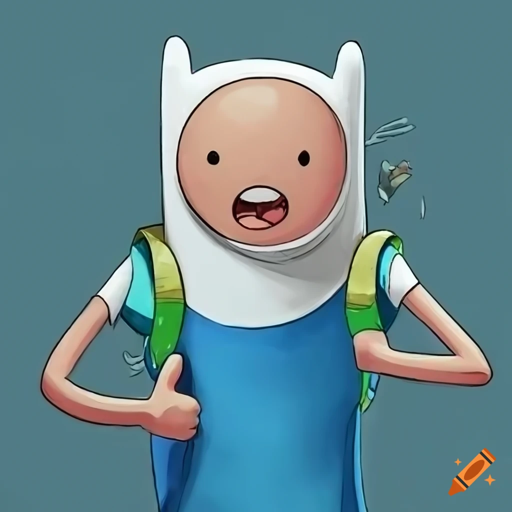 Finn from Adventure Time giving a thumbs up on Craiyon
