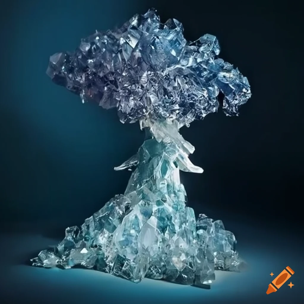 Crystal tree sculpture on Craiyon