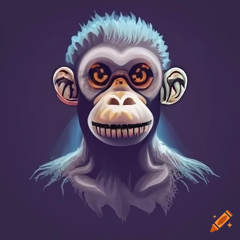 Spooky Halloween monkey profile picture on Craiyon