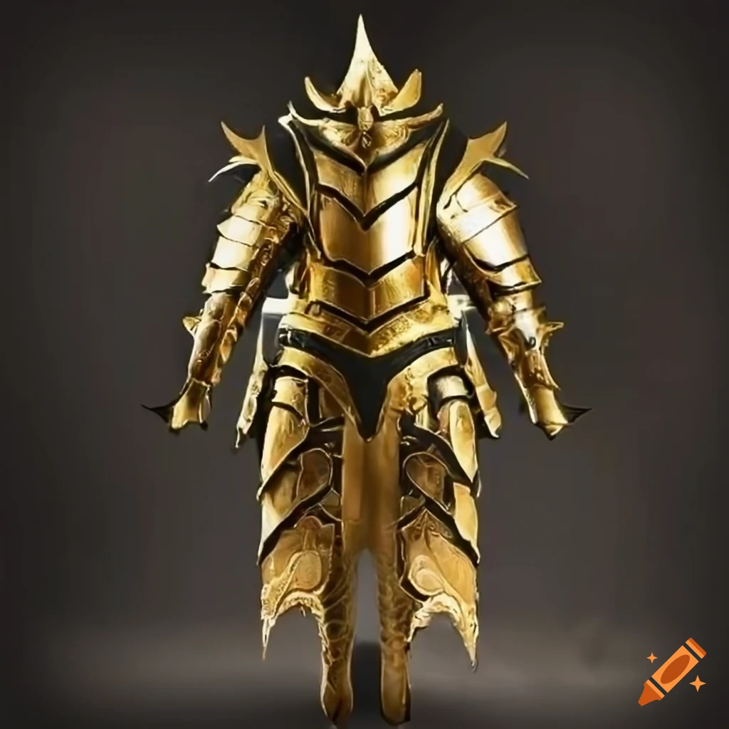 Image of gold and black dragon armor on Craiyon