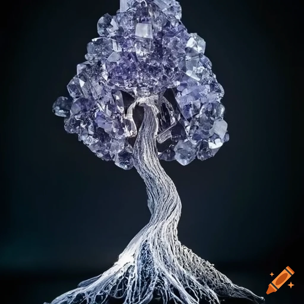 Crystal tree sculpture
