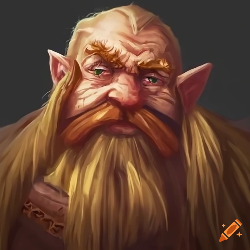Concept art of a dwarf character on Craiyon