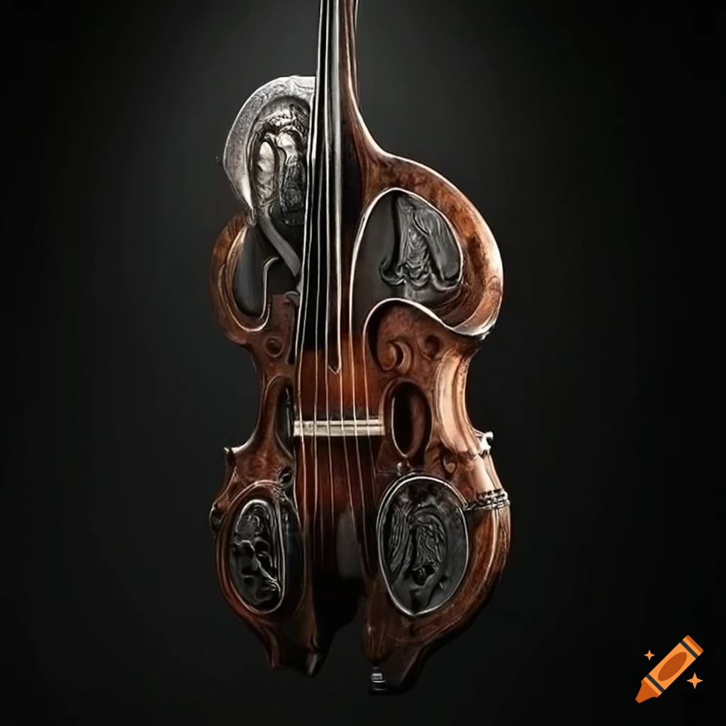 H.R. Giger's biomechanical double bass design on Craiyon