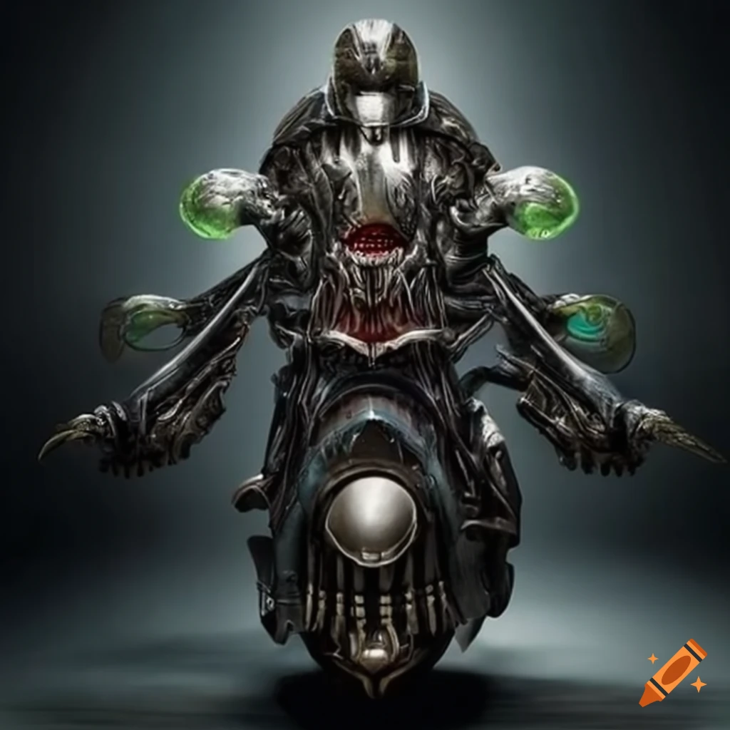Biomechanical motorbike inspired by h.r. giger on Craiyon